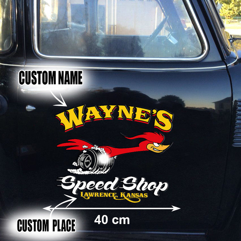 2 Pcs Personalized Hot Rod Garage Speed Shop Kustom Kulture Old School ...