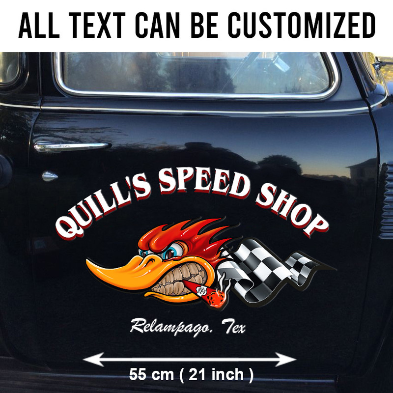 Personalized Hot Rod Speed Shop Mr Horsepower Decals For Rat Rod Door ...