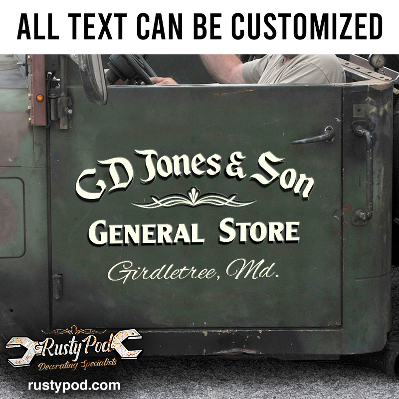 Personalized Pinstriping Lettering Hand Paint Vinyl Sticker Set 02 Pcs ...